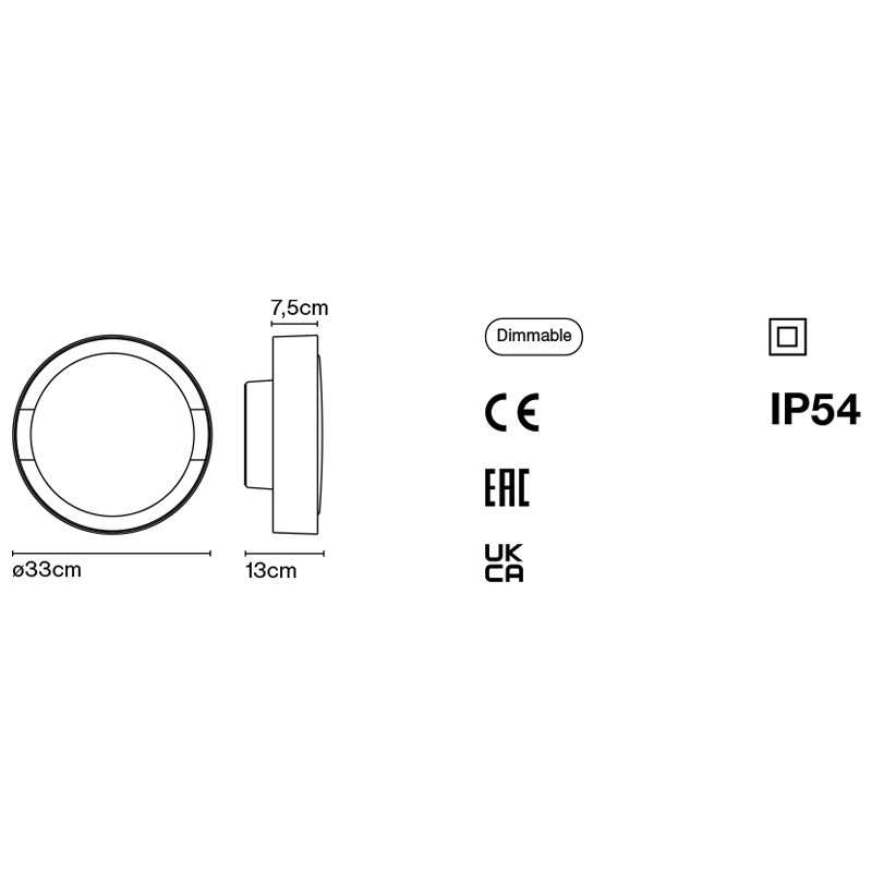 Marset Plaff-on! 33 LED IP54 Outdoor Wand-/ Deckenleuchte